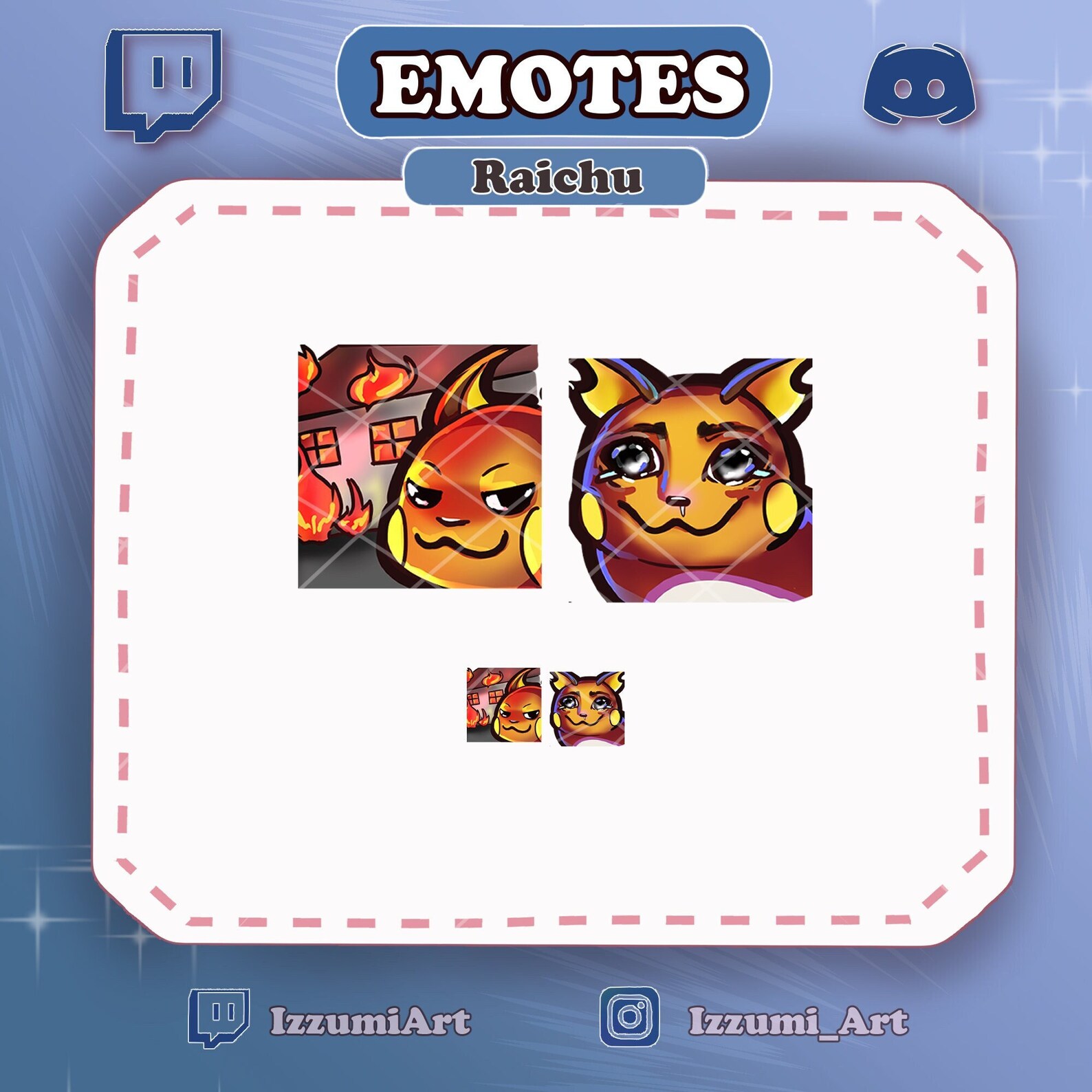 Funny Raichu Emote Pack - Etsy
