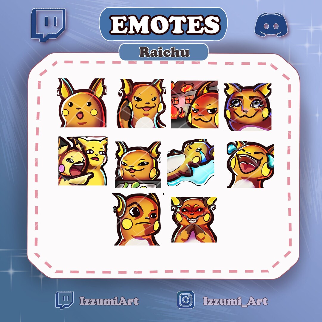 Funny Raichu Emote Pack - Etsy