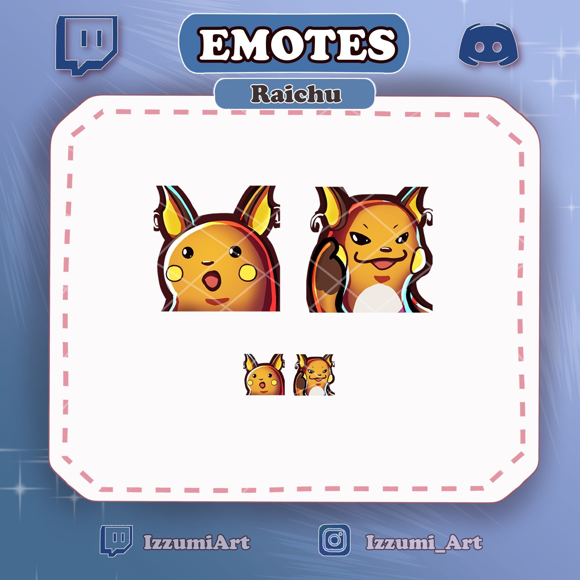 Funny Raichu Emote Pack - Etsy