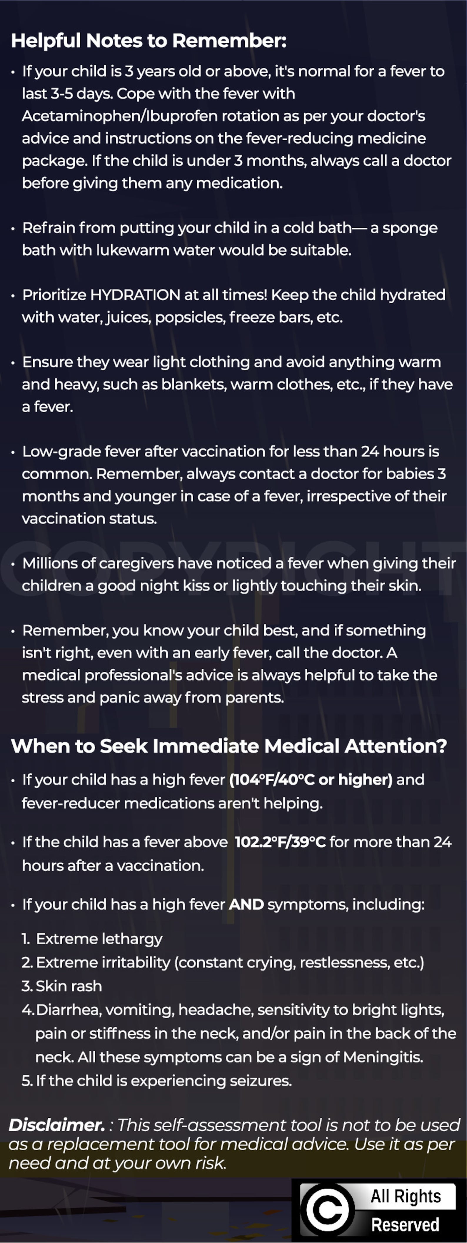 Child/baby Fever Infographic Gift - Etsy