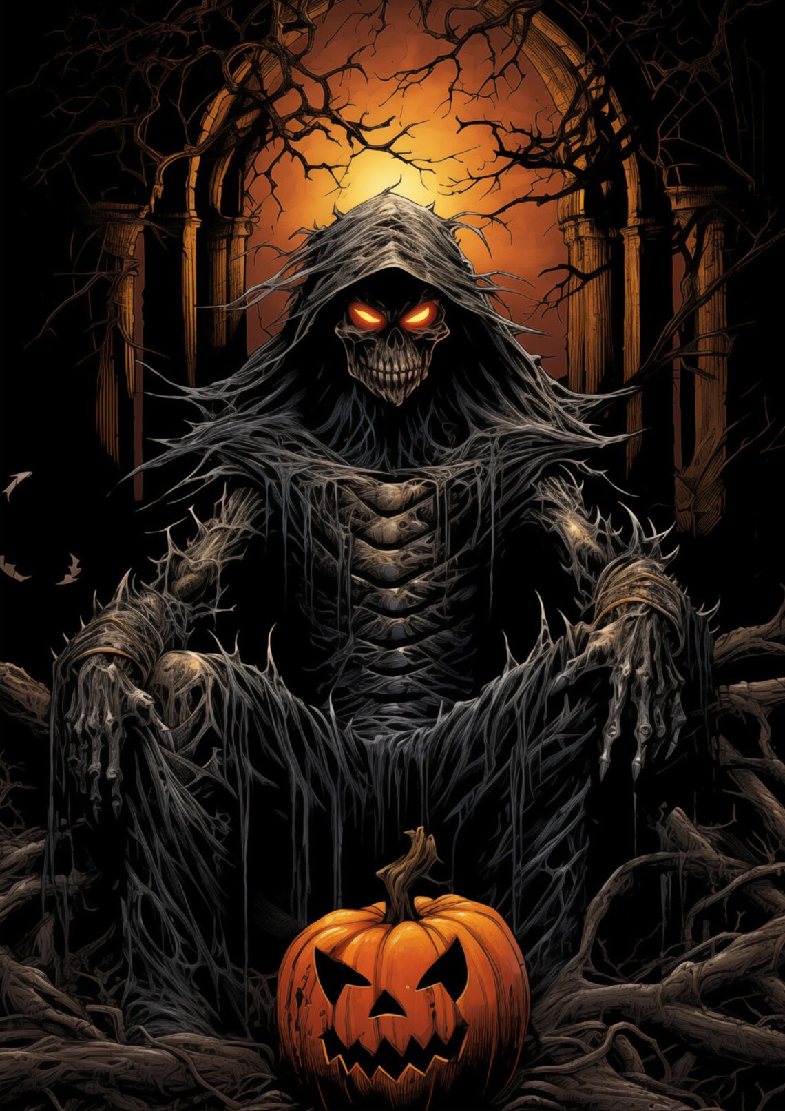 Spooky Halloween Poster Set Digital Download 3:4 A1 A2 A3 A4 - Etsy