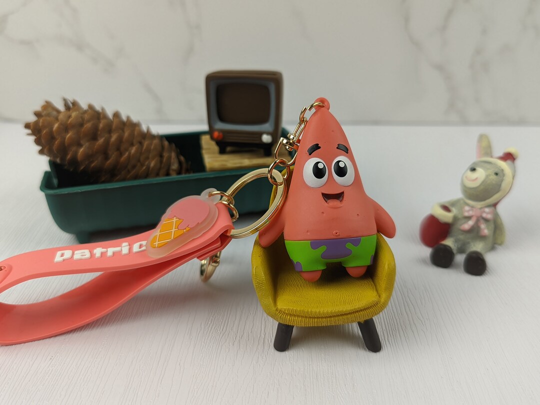 Patrick Star Keychain Spongebob Key Ring Spongebob Charm - Etsy