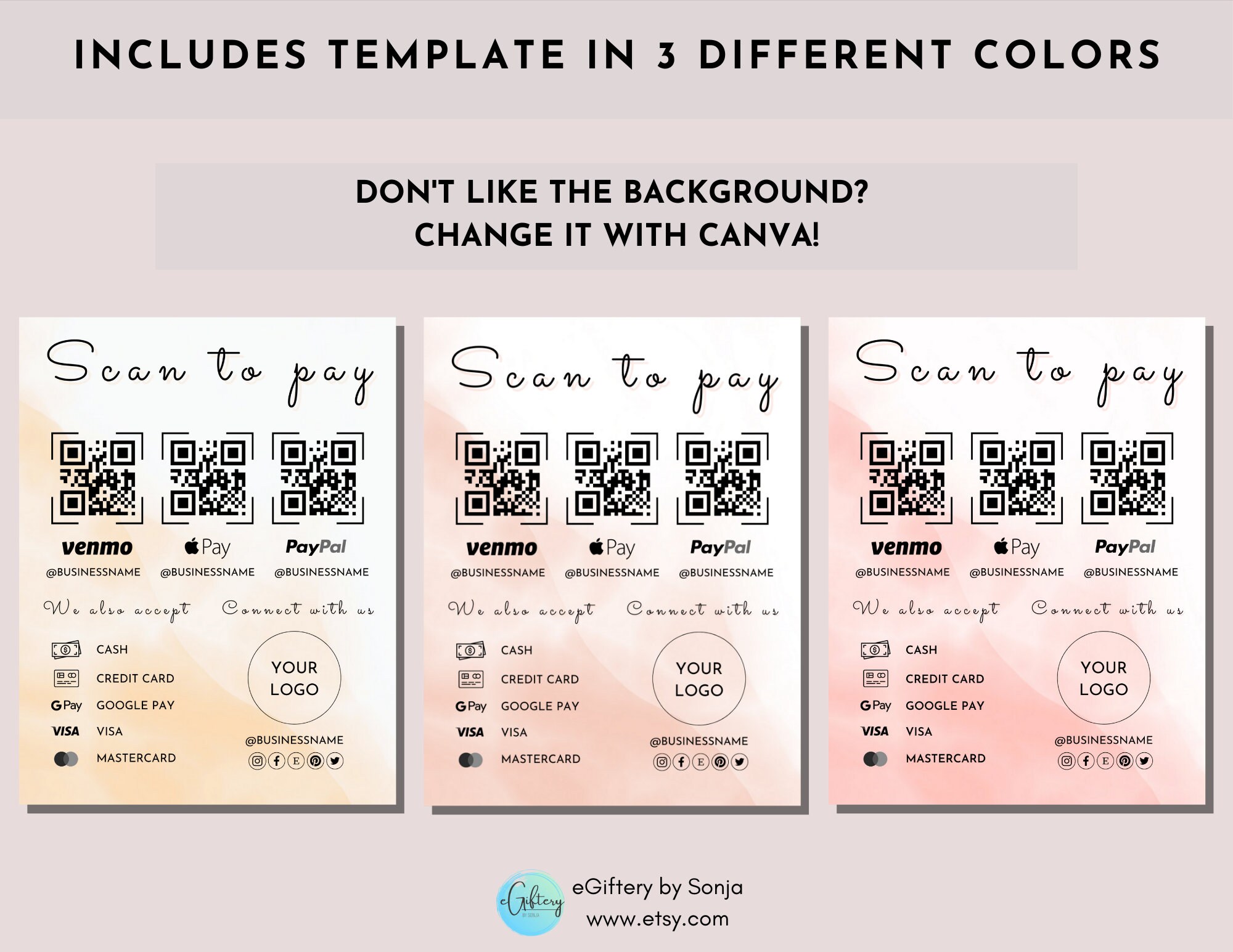 Scan to Pay Card Scan to Pay Sign Scan to Pay Template Pay Here Sign ...