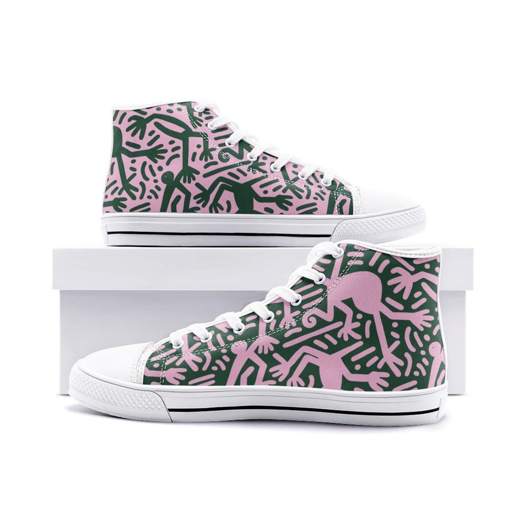 Pop Art, Abstract High Top Canvas Shoes, Inverted Colours, Casual Shoes ...