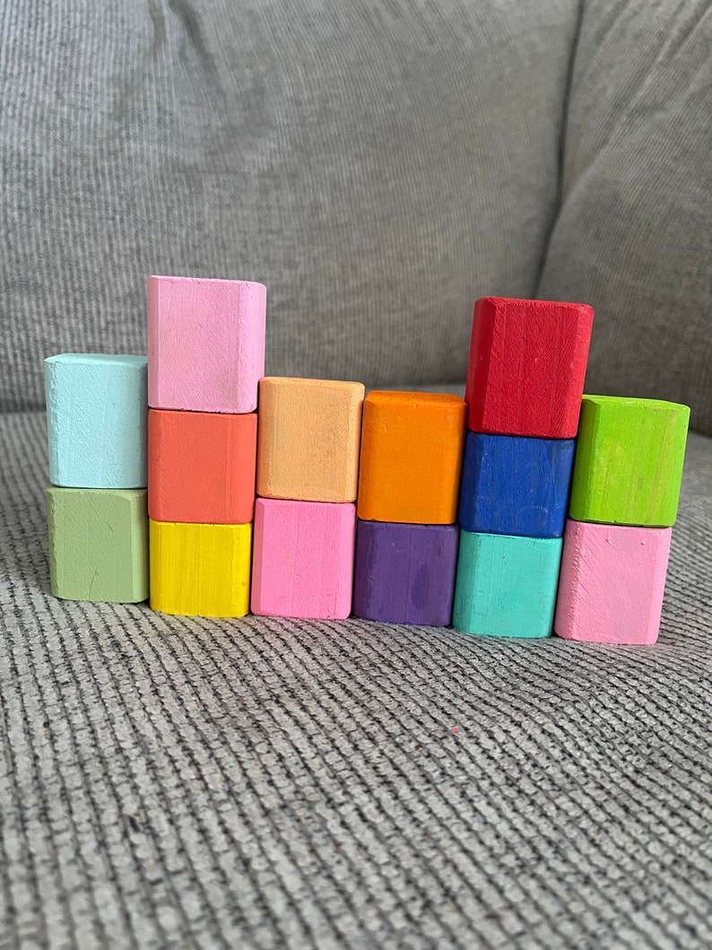 Children’s Colored Stacking Blocks - Etsy