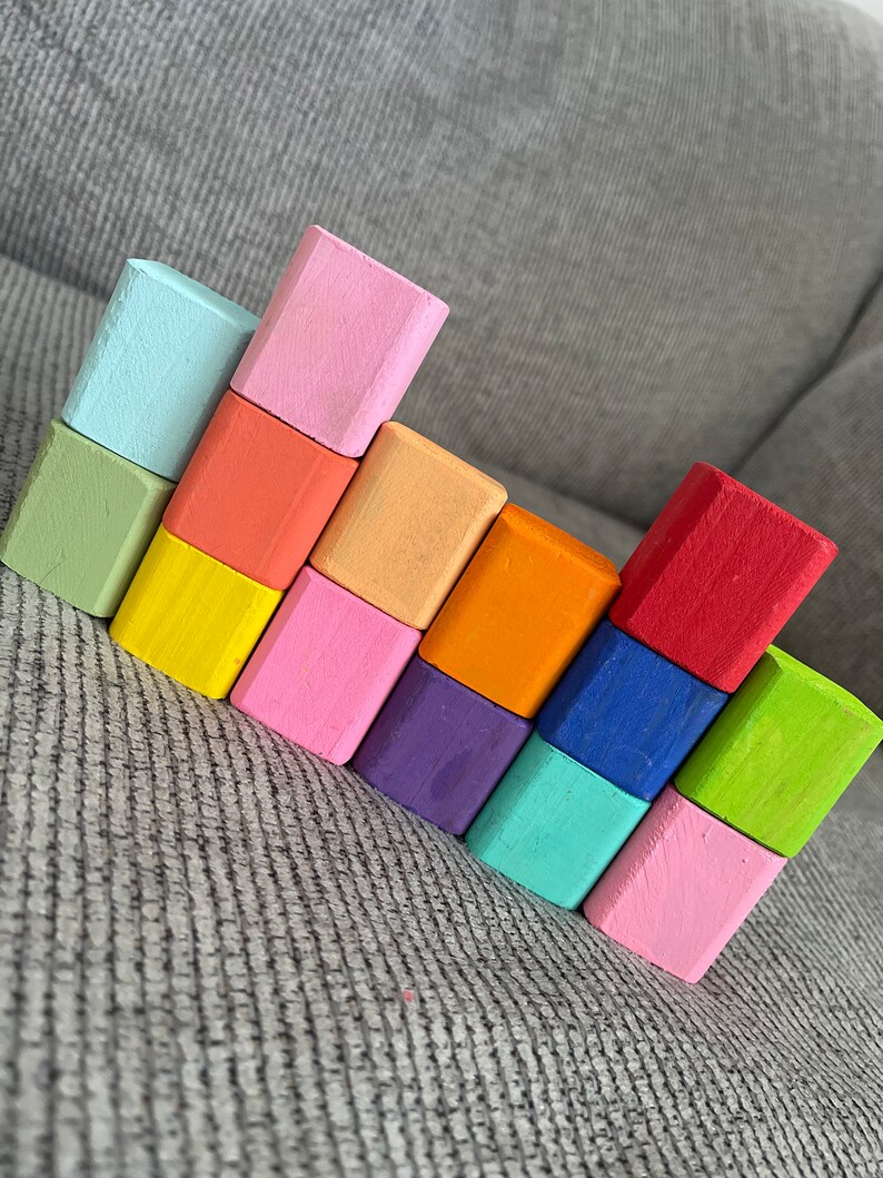 Children’s Colored Stacking Blocks - Etsy