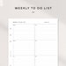 Weekly to Do List Planner | A5 Printable Inserts PDF | A Week on a Page ...