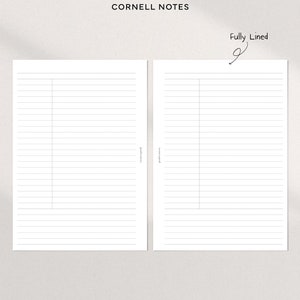 Cornell Notes Set| A5 | Printable PDF | Planner Inserts Template |lined ...