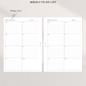 Weekly to Do List Planner | A5 Printable Inserts PDF | A Week on a Page ...