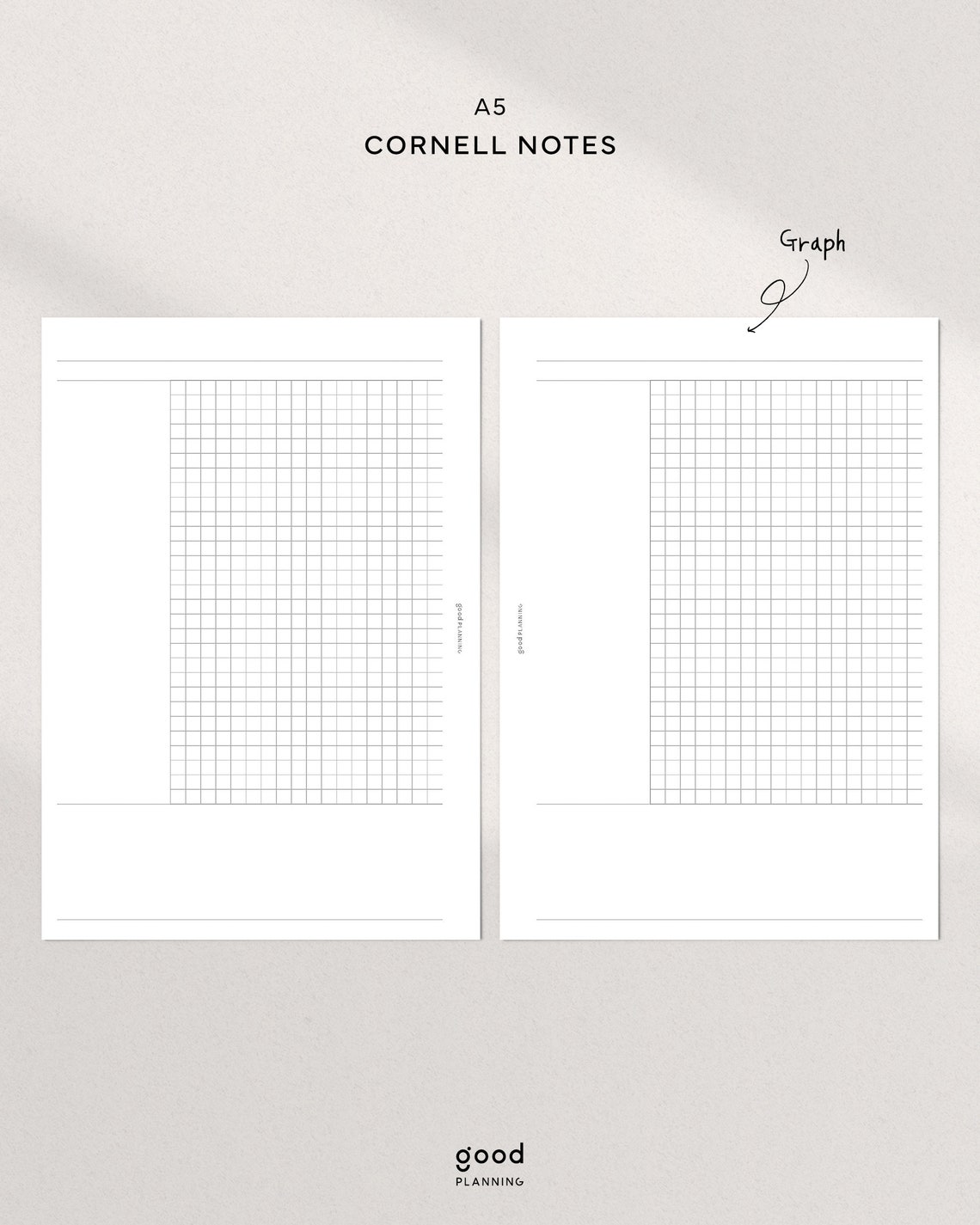 Cornell Notes Set A5 Printable PDF Planner Inserts Template lined,ruled ...