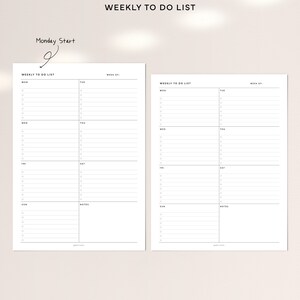 Weekly to Do List Planner | A4, Letter Printable PDF | A Week on a Page ...