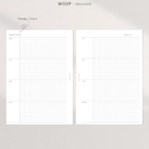 Week on Two Pages | WO2P | Undated Weekly Planner | A5 Ring Printable ...