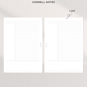 Cornell Notes Set| A5 | Printable PDF | Planner Inserts Template |lined ...