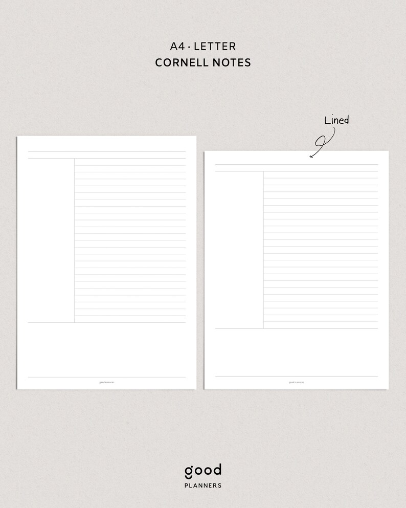 Cornell Notes Set A4 US Letter Printable PDF - Etsy