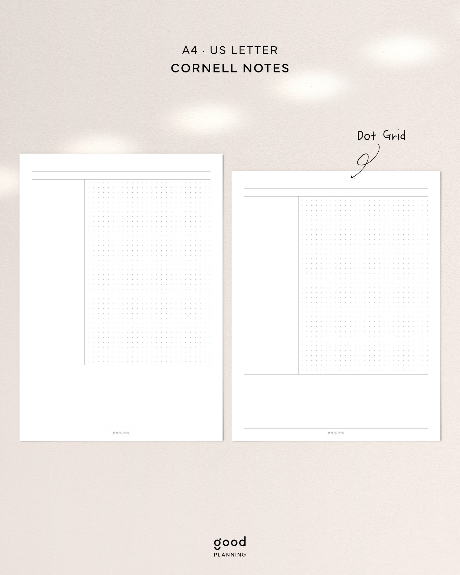 Cornell Notes Set| A4, US Letter | Printable PDF |lined,graph,dot Grid ...