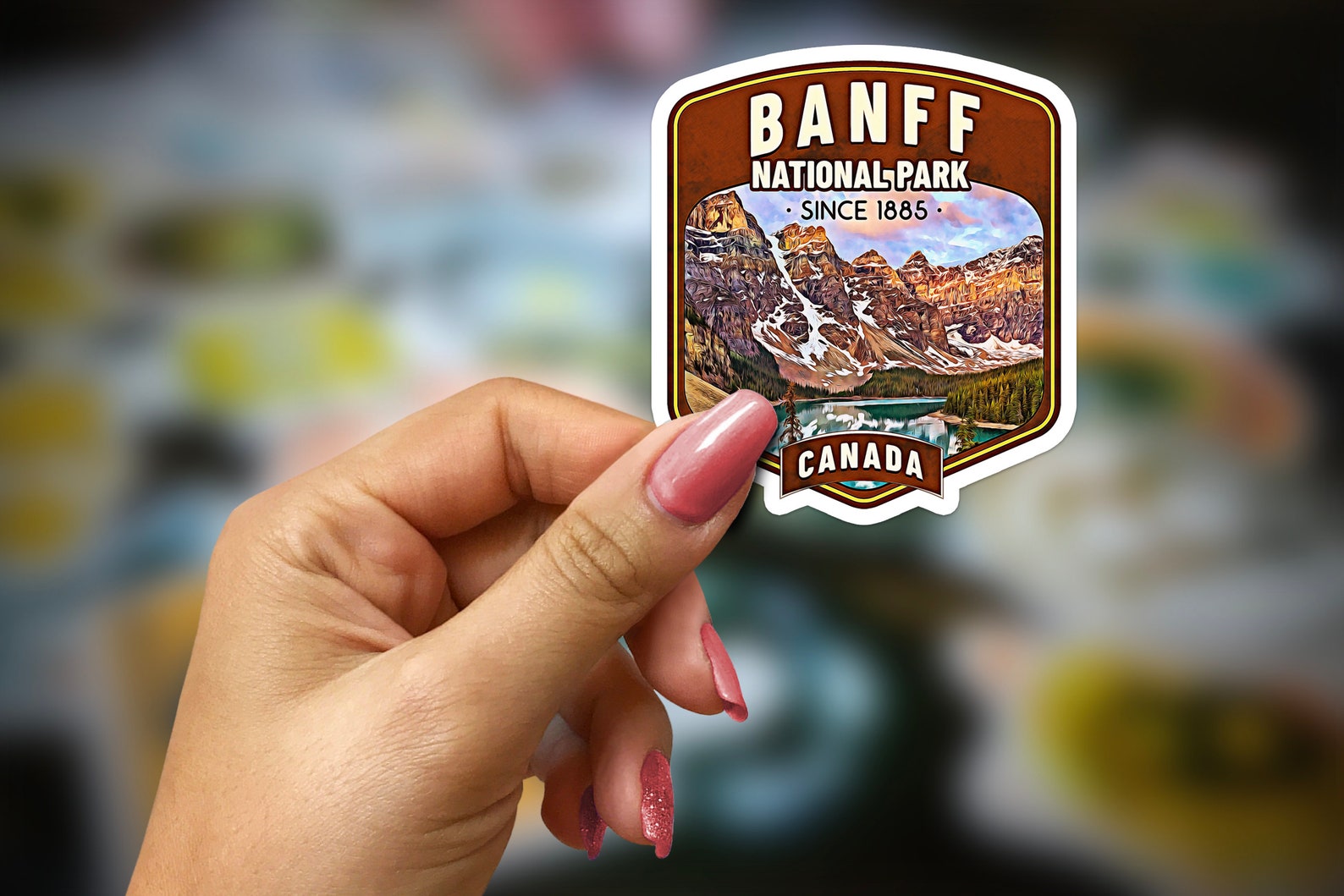 Banff National Park Laptop Sticker, Canada Series, Vinyl Sticker ...