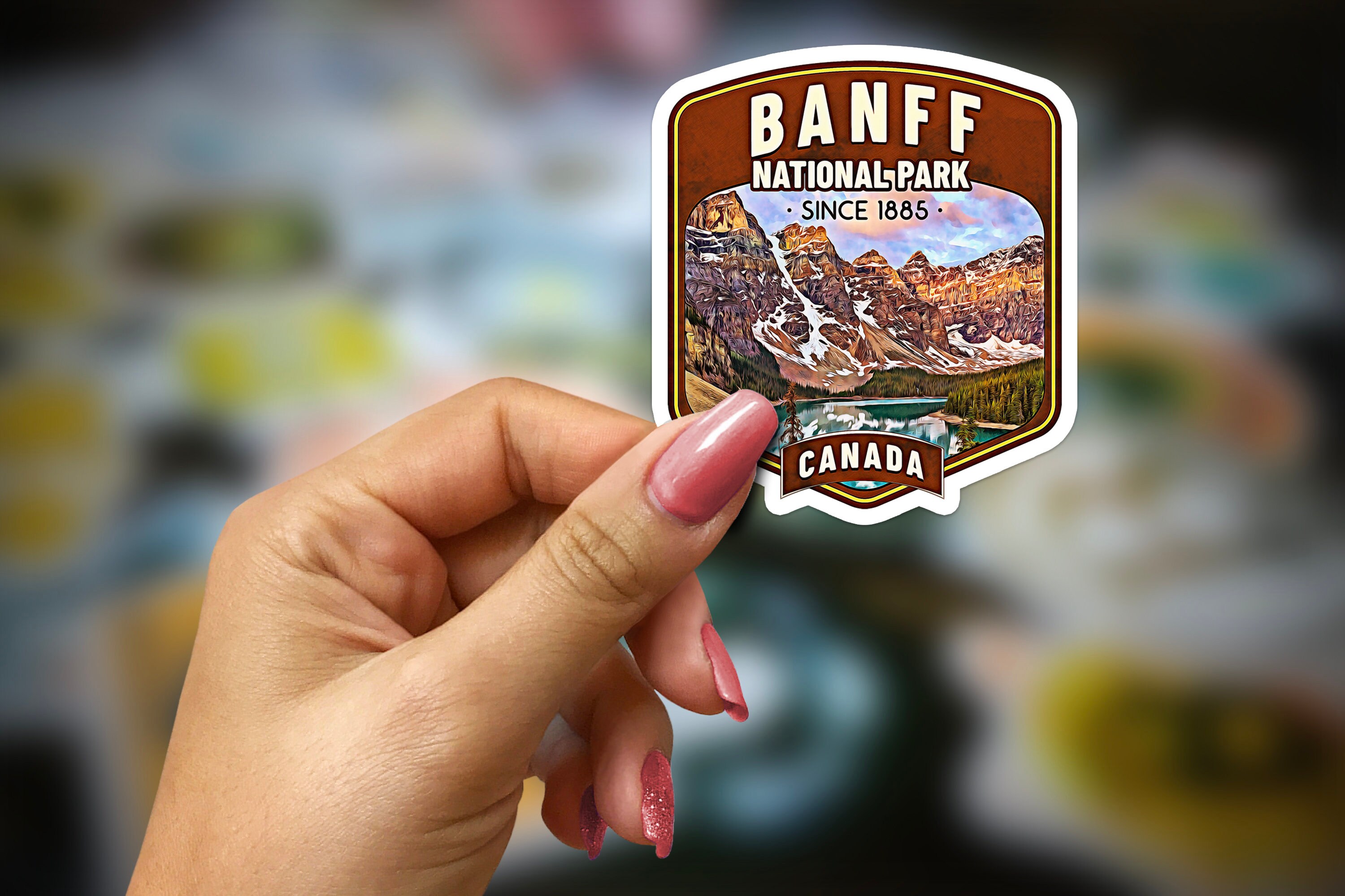 Banff National Park Laptop Sticker, Canada Series, Vinyl Sticker ...