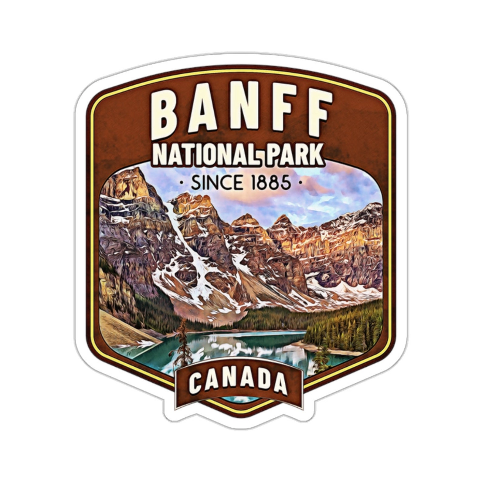 Banff National Park Laptop Sticker, Canada Series, Vinyl Sticker ...