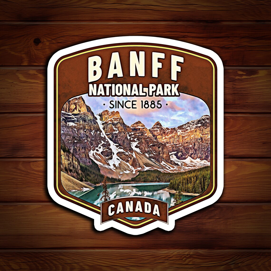Banff National Park Laptop Sticker, Canada Series, Vinyl Sticker ...