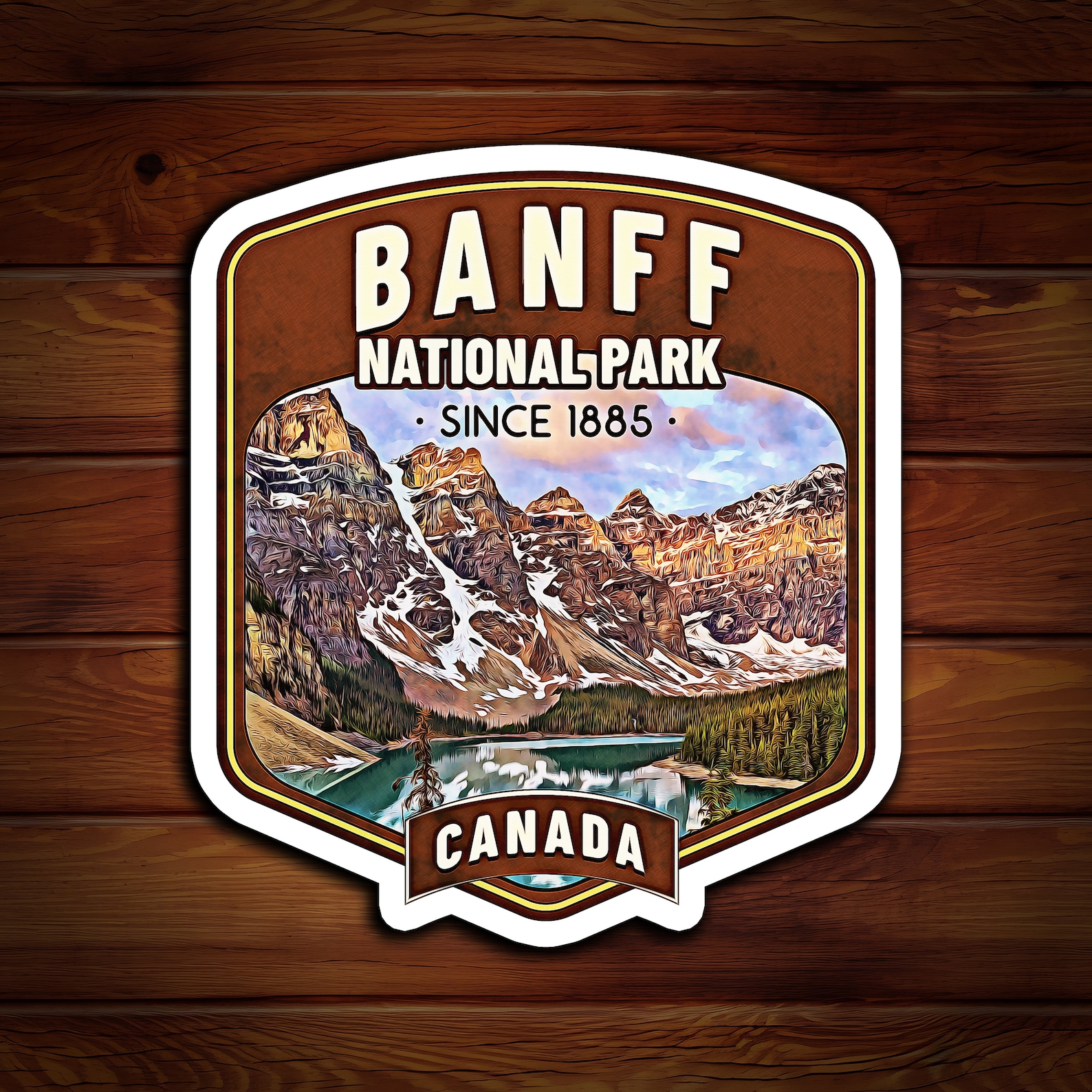 Banff National Park Laptop Sticker, Canada Series, Vinyl Sticker ...