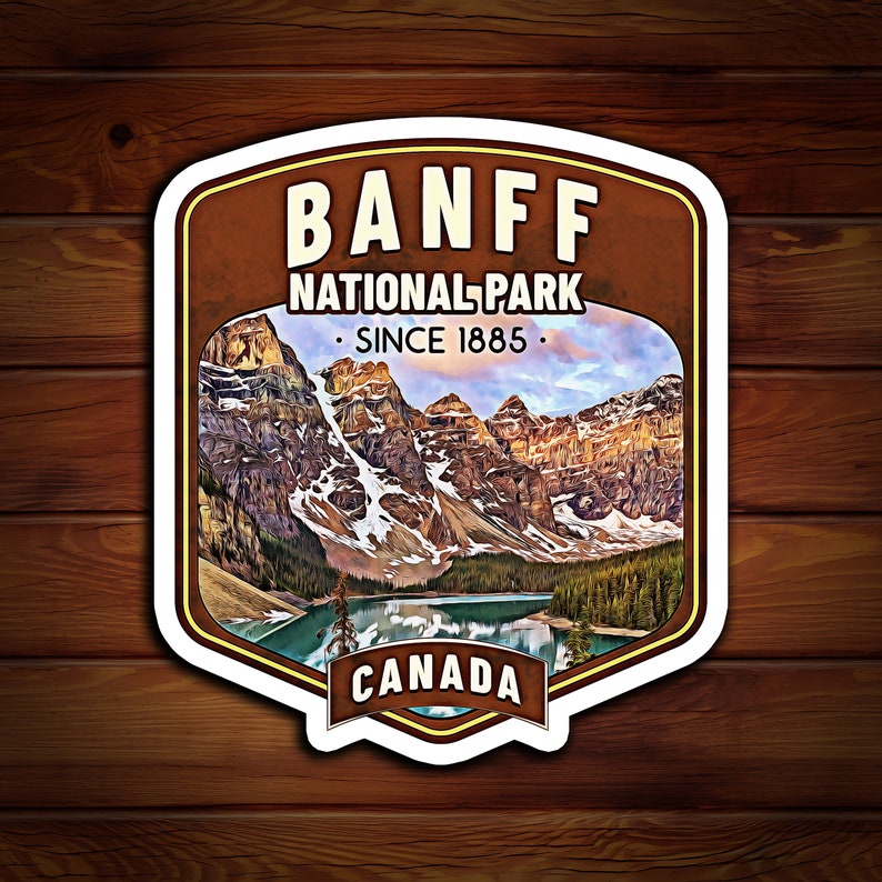 Banff National Park Laptop Sticker, Canada Series, Vinyl Sticker ...