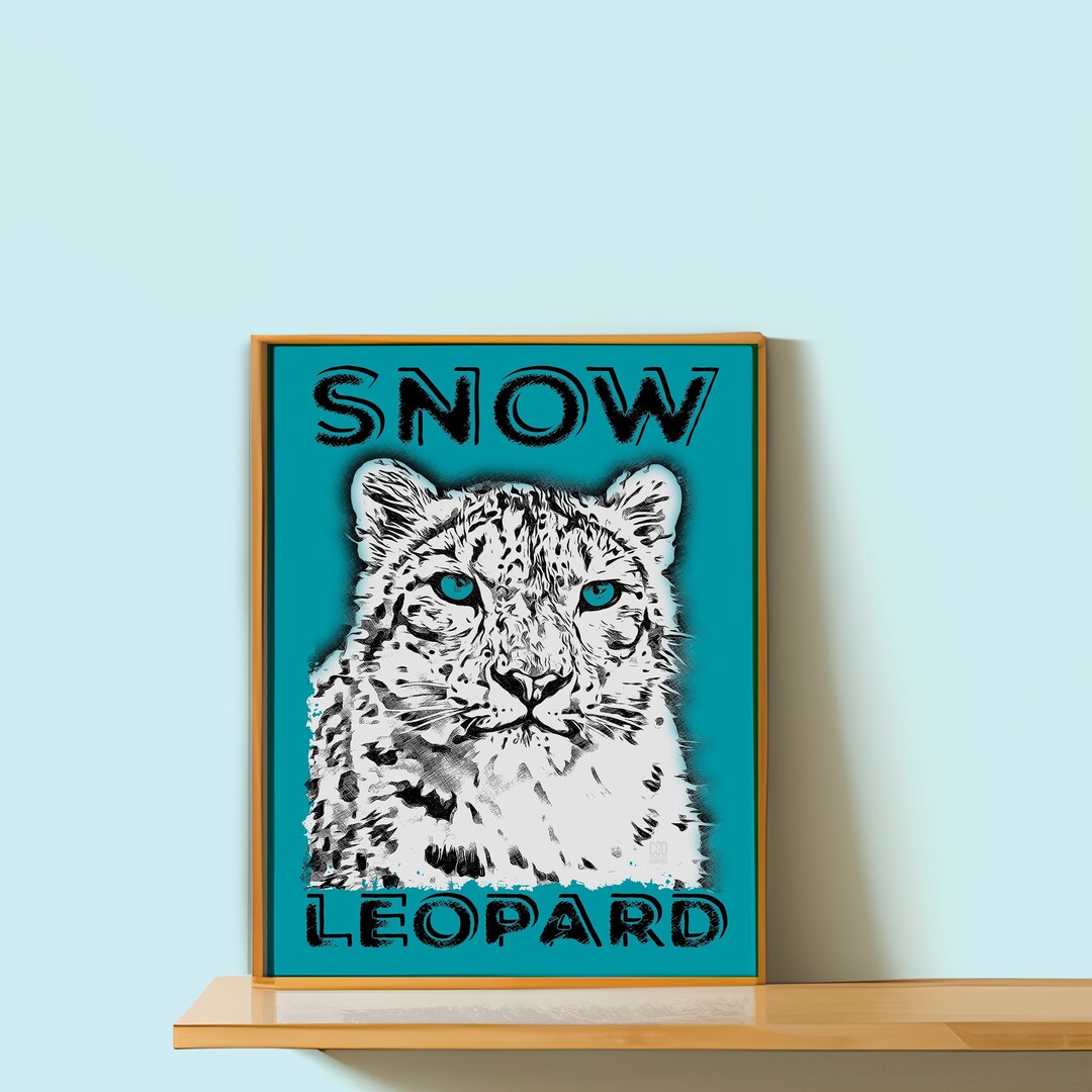 Snow Leopard Print, Snow Leopard Poster, Printable Wall Art, Digital ...