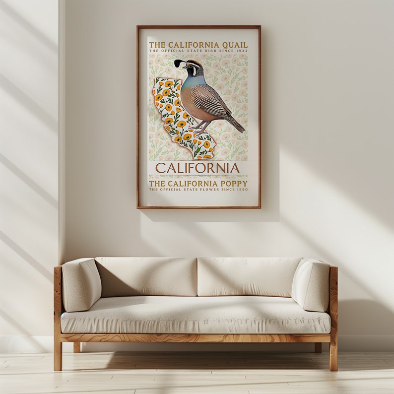 California State Bird, California Quail Art Print, California State ...