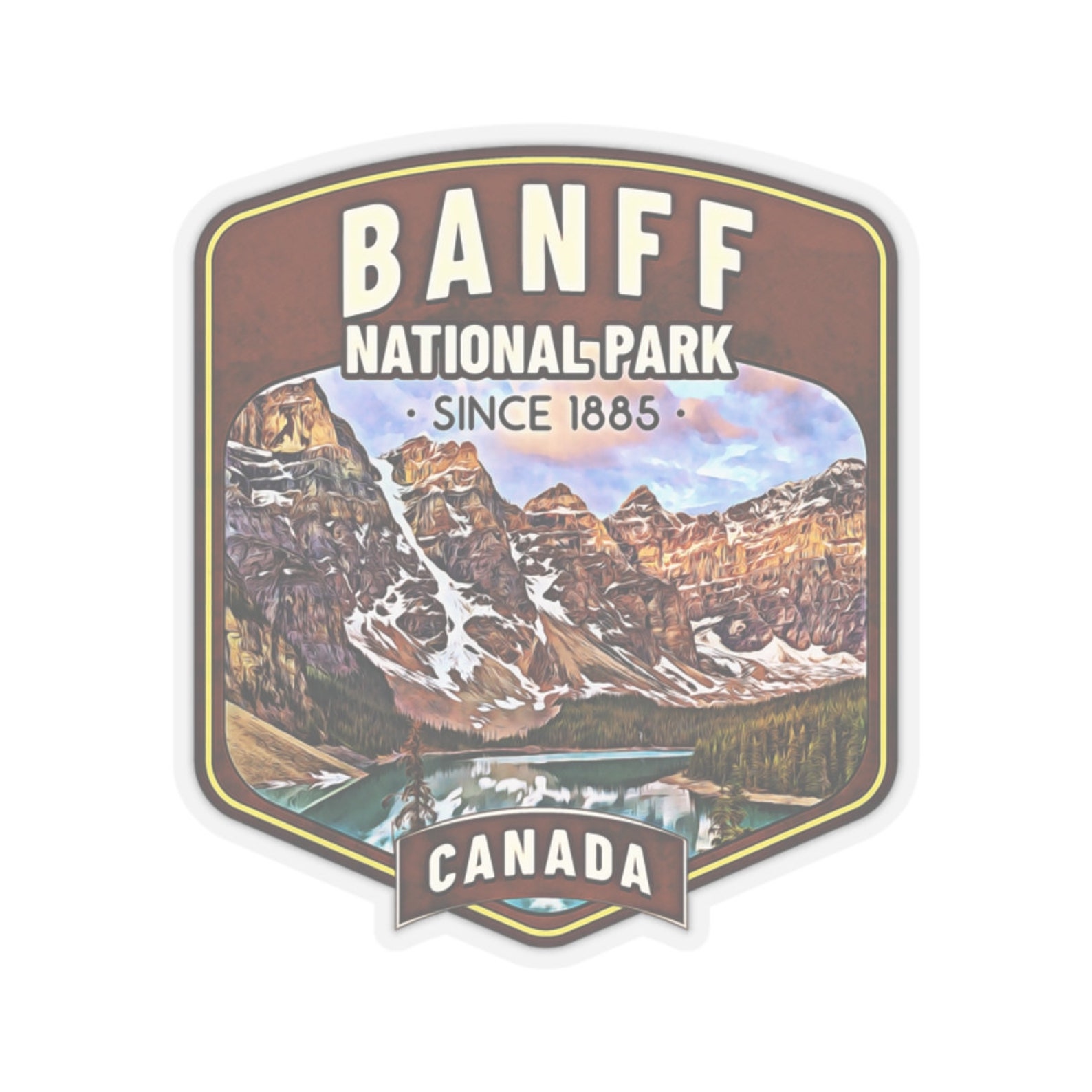 Banff National Park Laptop Sticker, Canada Series, Vinyl Sticker ...
