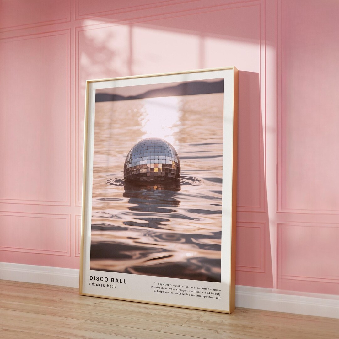 Preppy Disco Wall Art Disco Ball Spiritual Definition Print Trendy Dorm ...