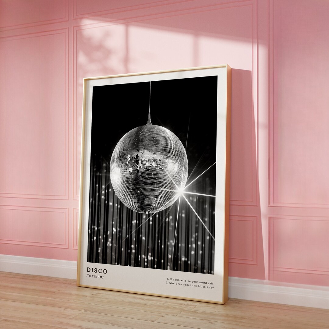 Disco Ball Wall Art Vintage Disco Poster 70s Room Decor Trendy Disco ...