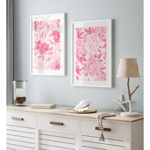 Love Shack Fancy Wall Art Set of 2 Prints Pink Vintage Floral Print ...