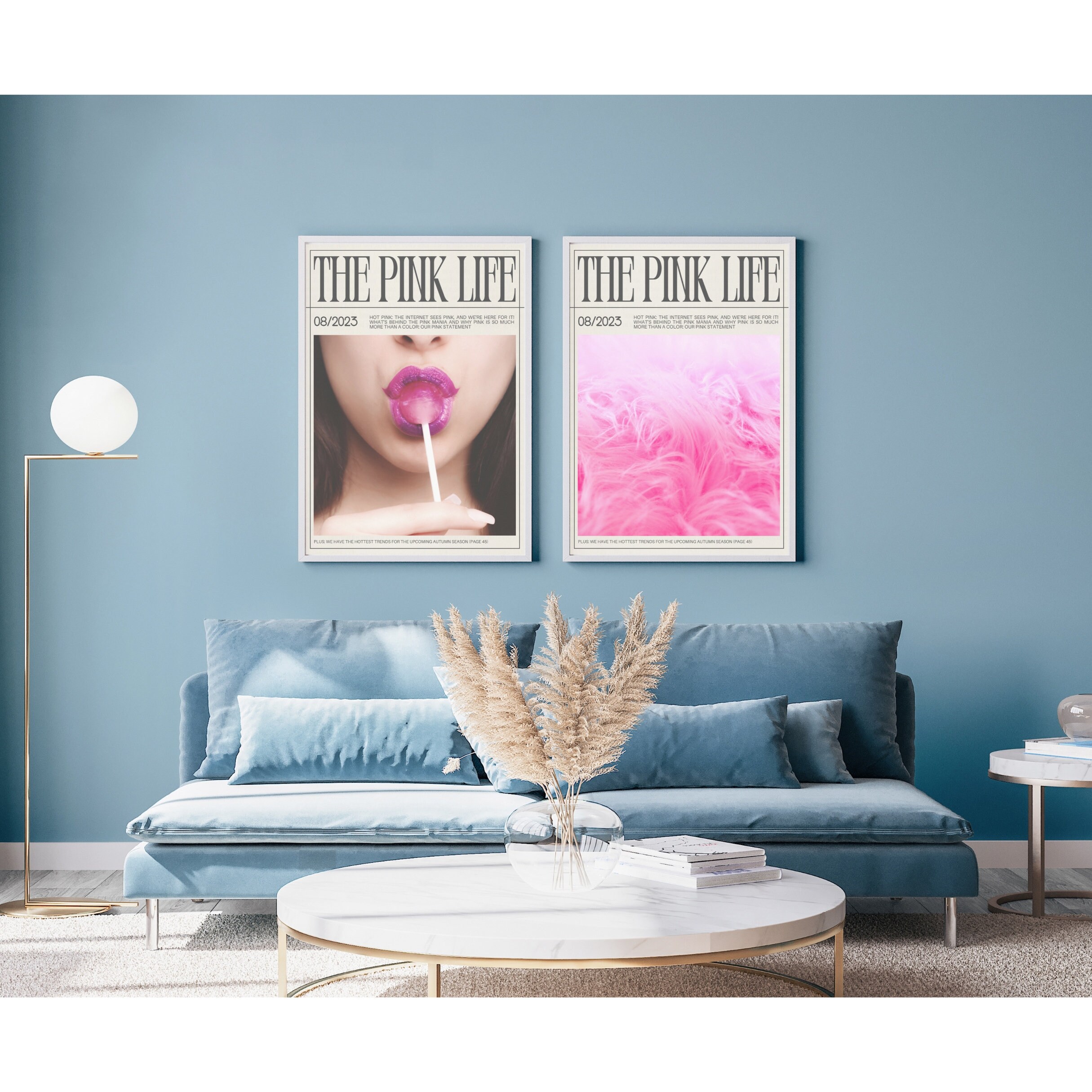 Pink Magazine Cover Wall Art Prints: Girly Room Decor (digital Download ...