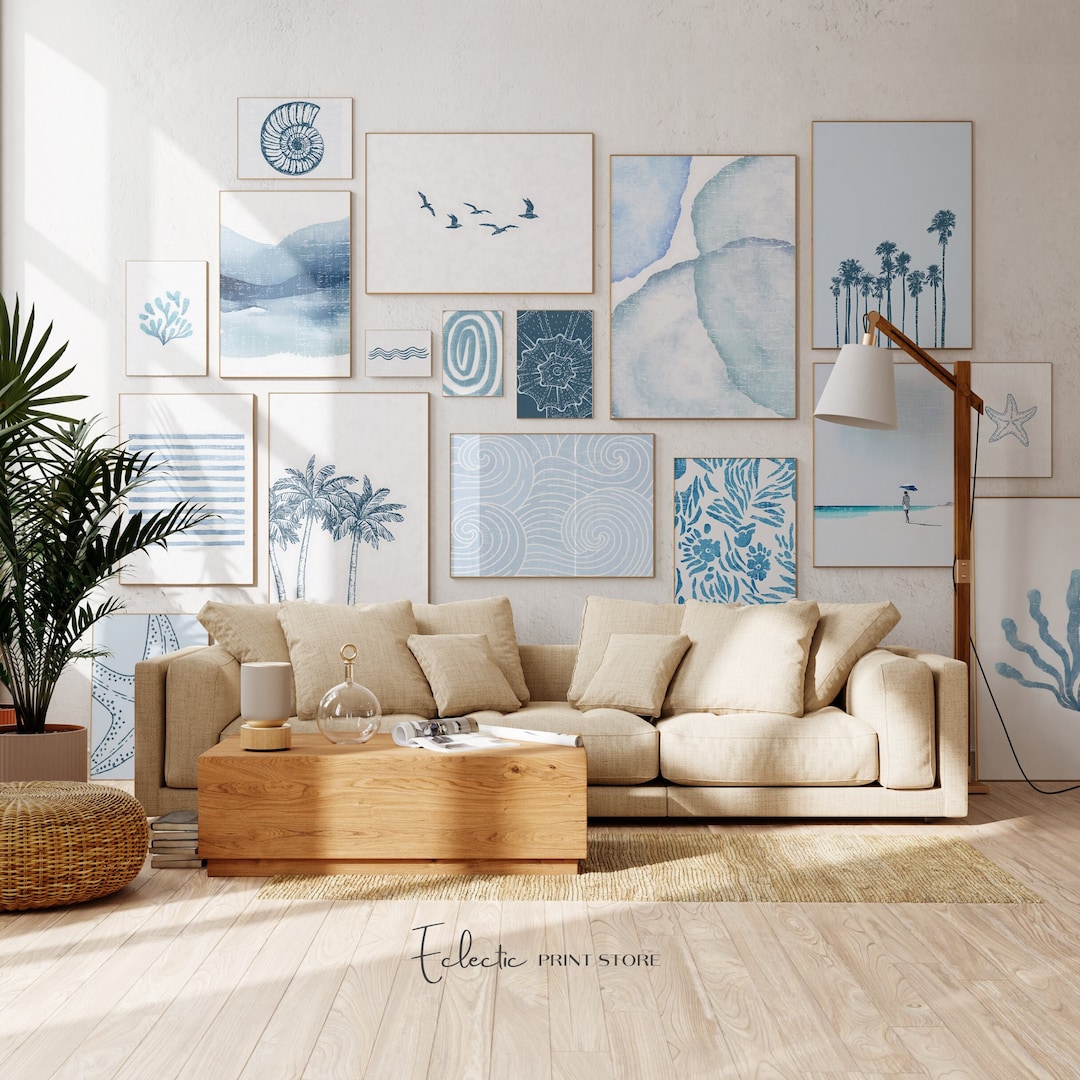 Nautical Gallery Wall Set of 20 Prints Coastal Wall Art Boho - Etsy