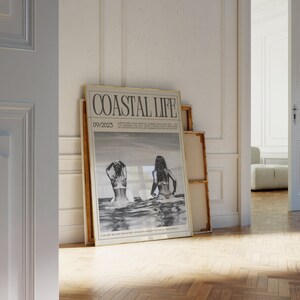Preppy Surfer Girls Wall Art Coastal Life Poster Retro Magazine Cover ...