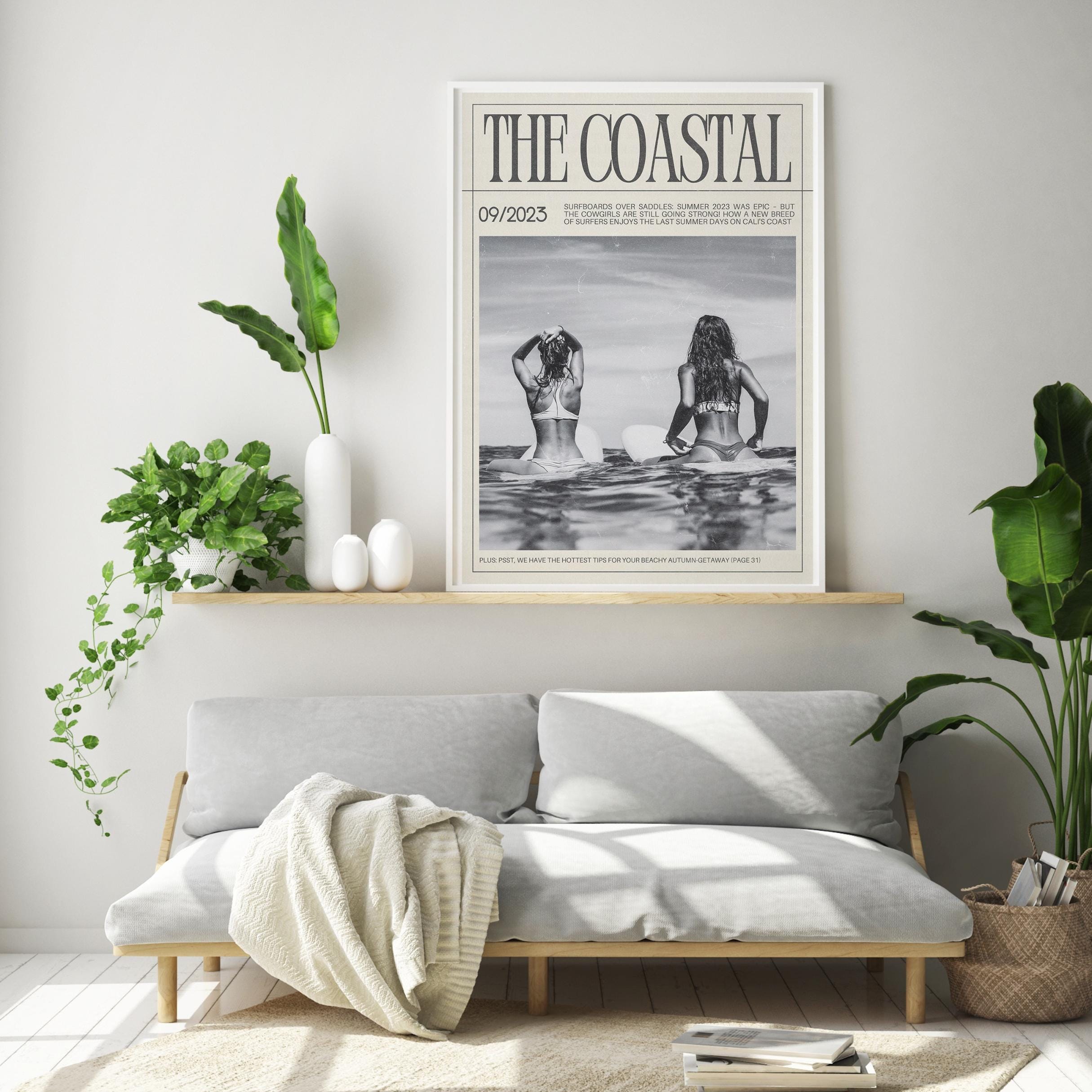Preppy Surfer Girls Wall Art Coastal Surf Poster Retro Magazine Cover ...