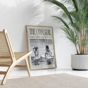 Preppy Surfer Girls Wall Art Coastal Surf Poster Retro Magazine Cover ...