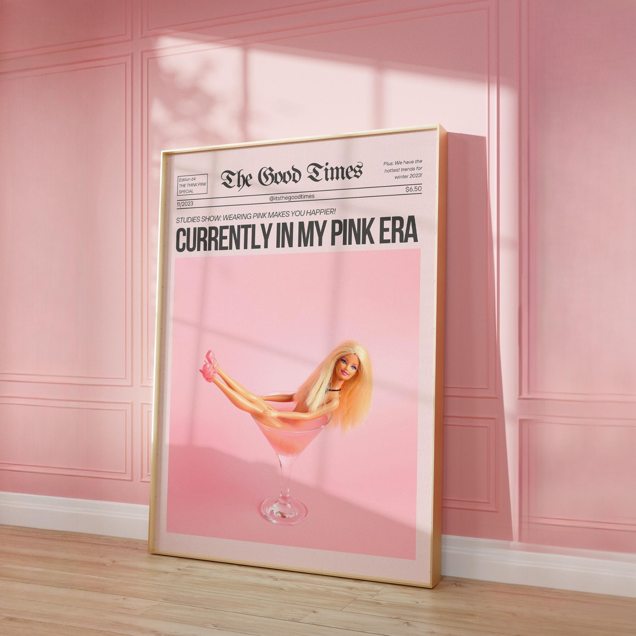 Funky Pink Newspaper Print Currently in My Pink Era Poster - Etsy