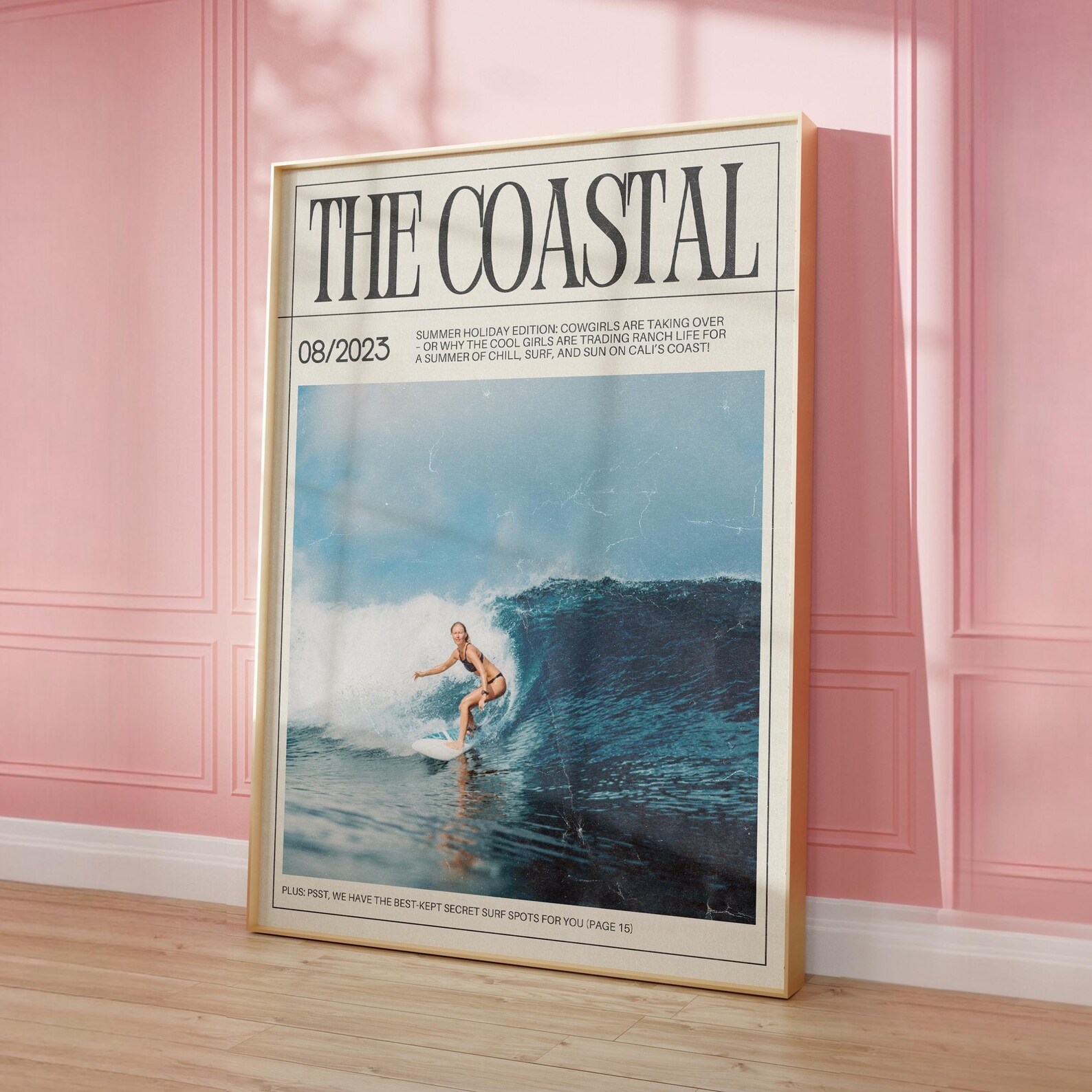 Coastal Surf Wall Art Vintage Magazine Cover Print Coastal Cowgirl ...