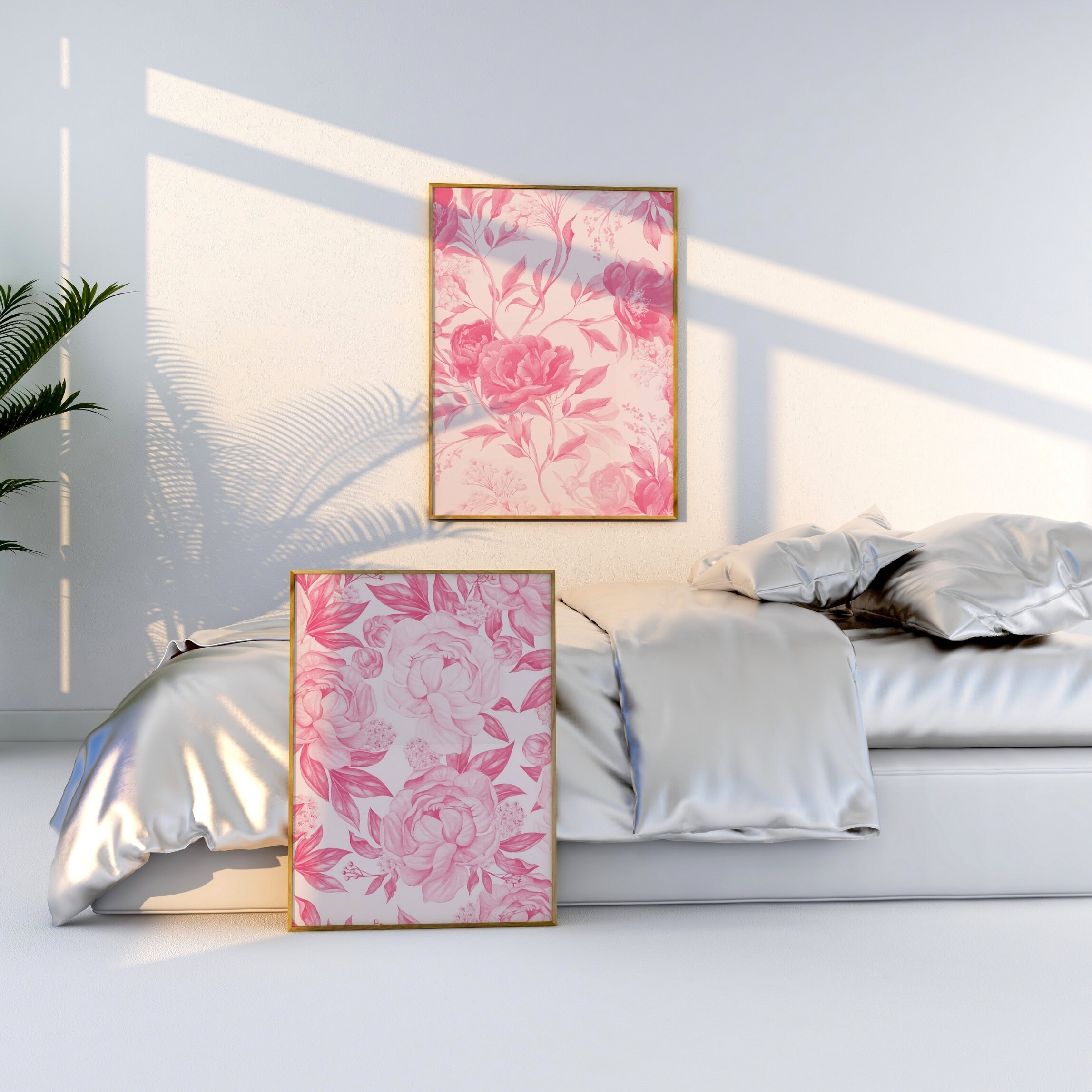 Love Shack Fancy Wall Art Set of 2 Prints Pink Vintage Floral Print ...