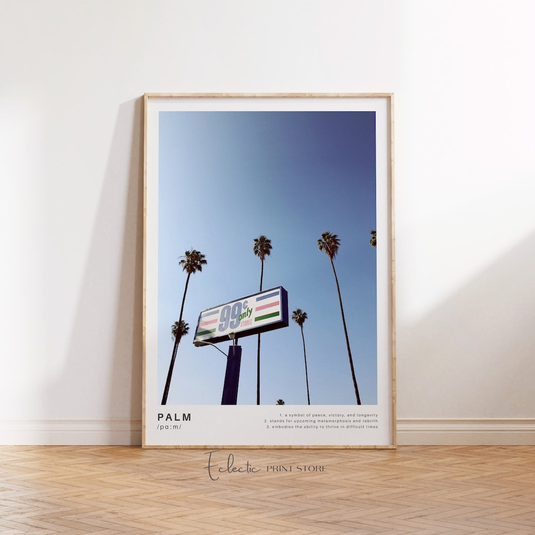 Palm Tree Poster California Wall Art Palm Definition Print Coastal Wall ...
