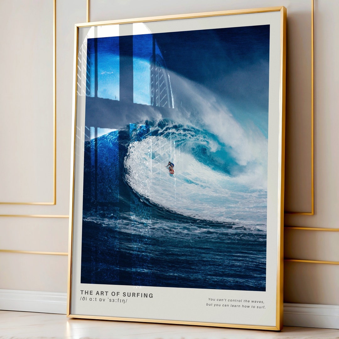 Surf Wall Art Blue Wave Poster Photography Definition Print Ocean Art ...