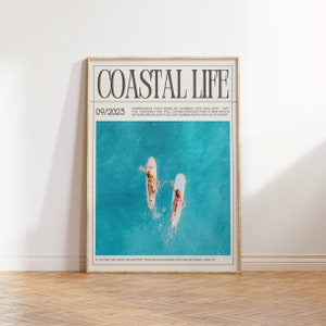 Coastal Cowgirl Wall Art Beachy Magazine Cover Trendy Newspaper Print ...
