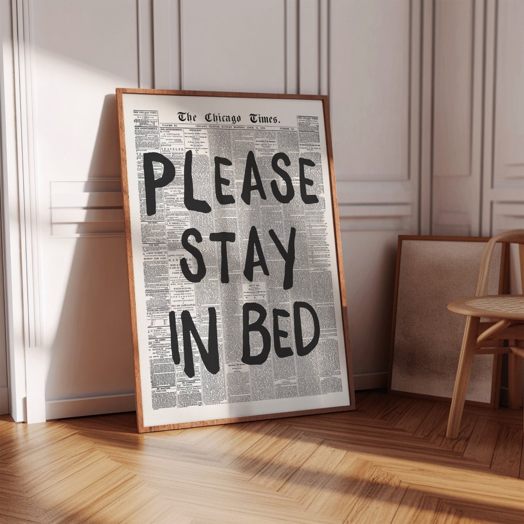 Newspaper Wall Art Retro Newspaper Print Typography Wall Art Please ...