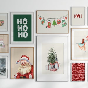Christmas Gallery Wall Set of 30 Prints Eclectic Winter Wall Art Cute ...