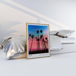 Pink Palm Tree Poster Tropical Wall Art Palm Definition Print ...