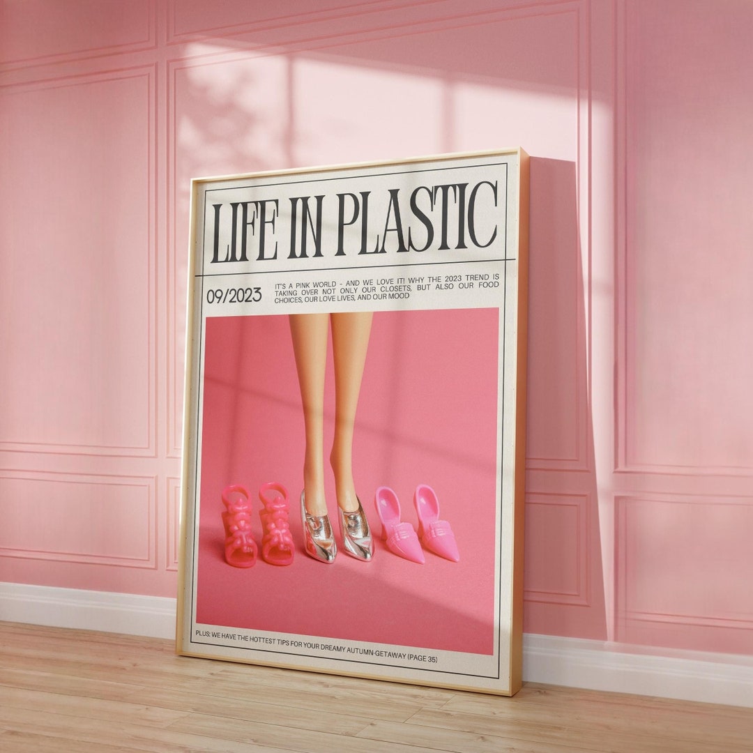 Trendy Newspaper Print Pink Doll Poster Girly Dorm Room Decor - Etsy