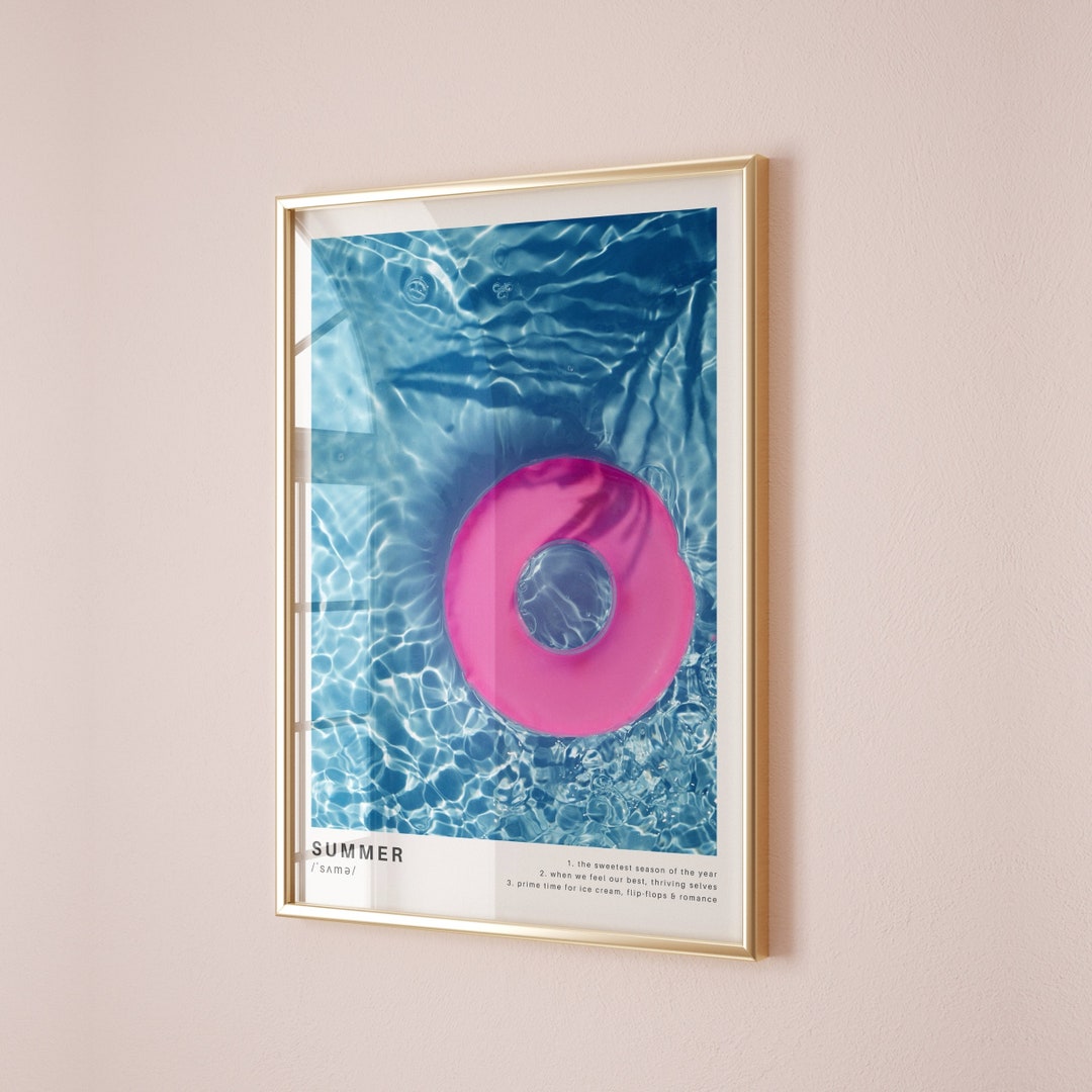 Pink Pool Float Print: Trendy Summer Wall Art (digital Download) - Etsy