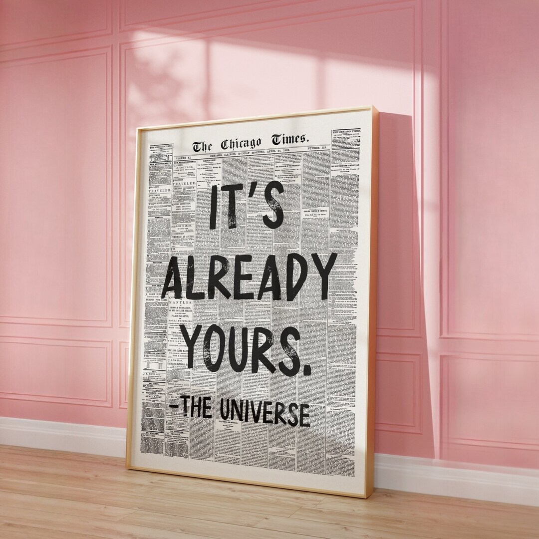 Newspaper Print Typography Wall Art Old the Chicago Times Poster ...