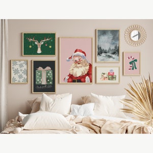 Christmas Gallery Wall Set of 15 Prints Eclectic Festive Gallery Cute ...