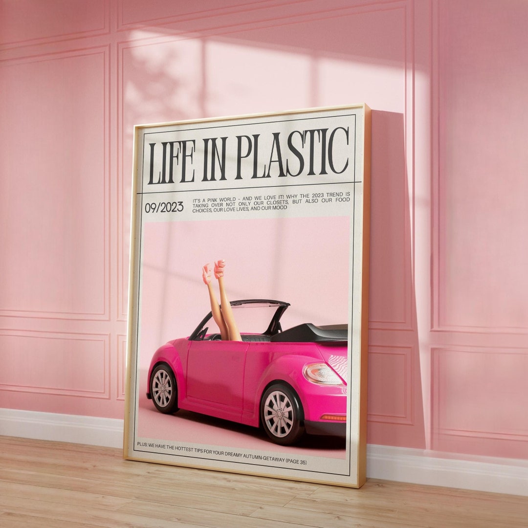 Preppy Pink Zeitung Print Magazin Cover Poster Rosa Puppe Wand Kunst ...